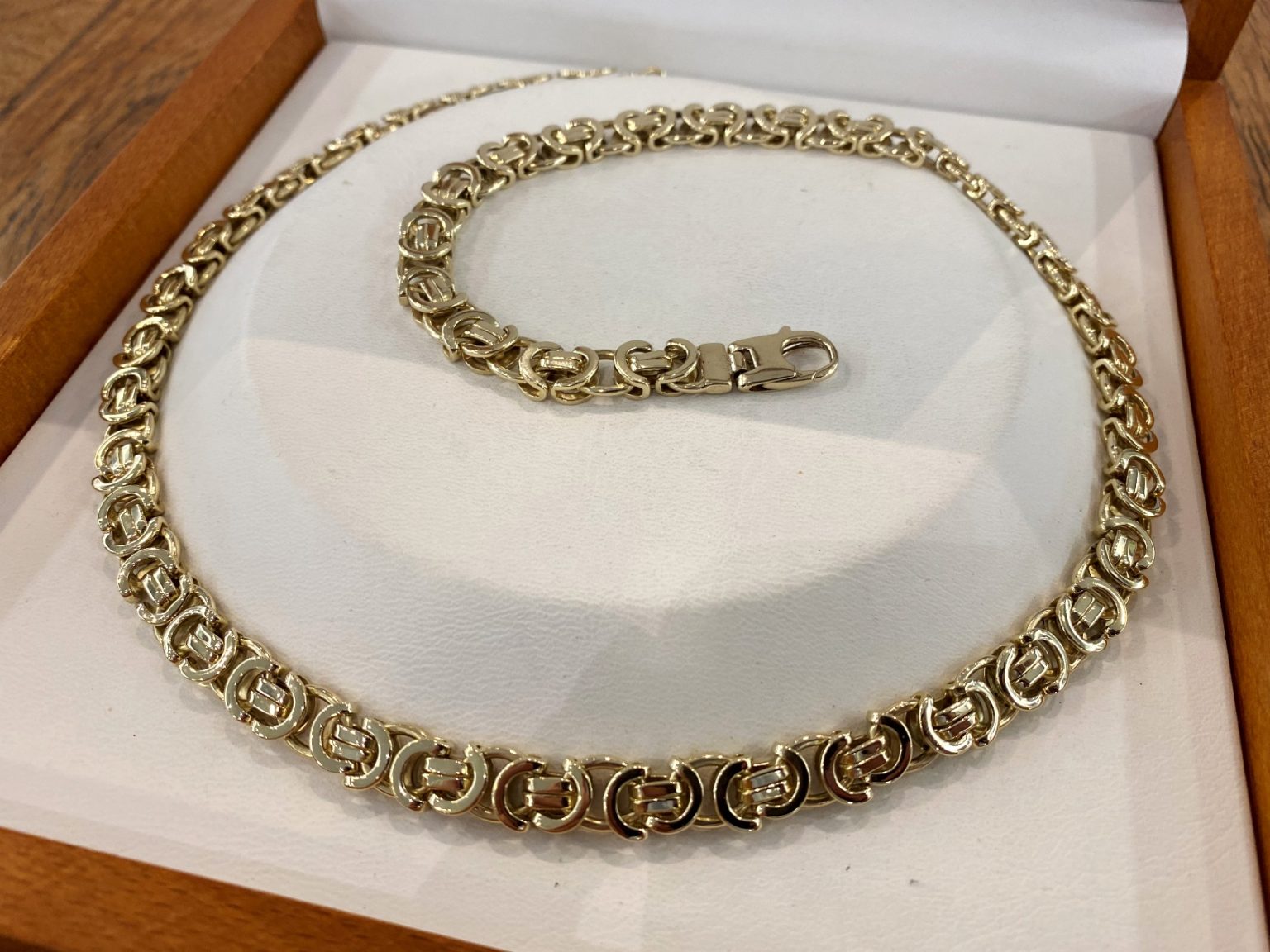 Prachtige Plat Gouden Koningsketting 14 KRT // Lengte 56 cm - Kleen ...