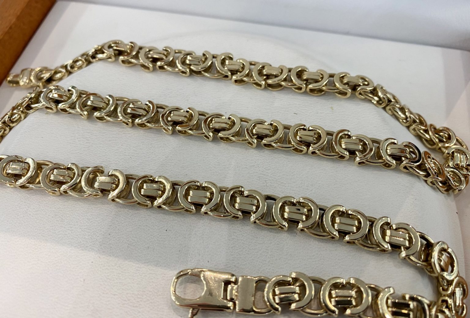 Prachtige Plat Gouden Koningsketting 14 KRT // Lengte 56 cm - Kleen ...