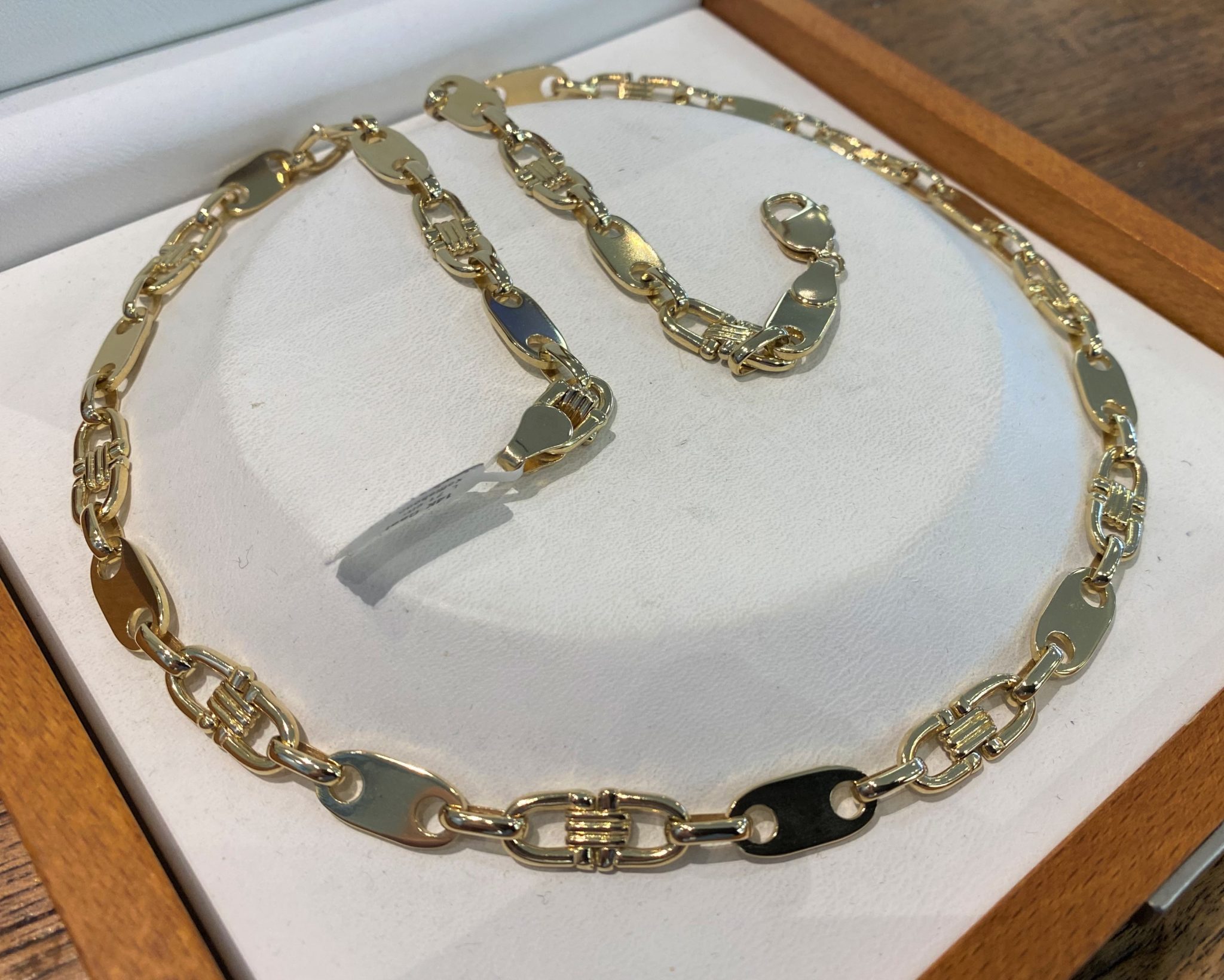 Prachtige Gouden Ketting Koffieboon / Cartier Schakel 14K || 113.7 Gram ...