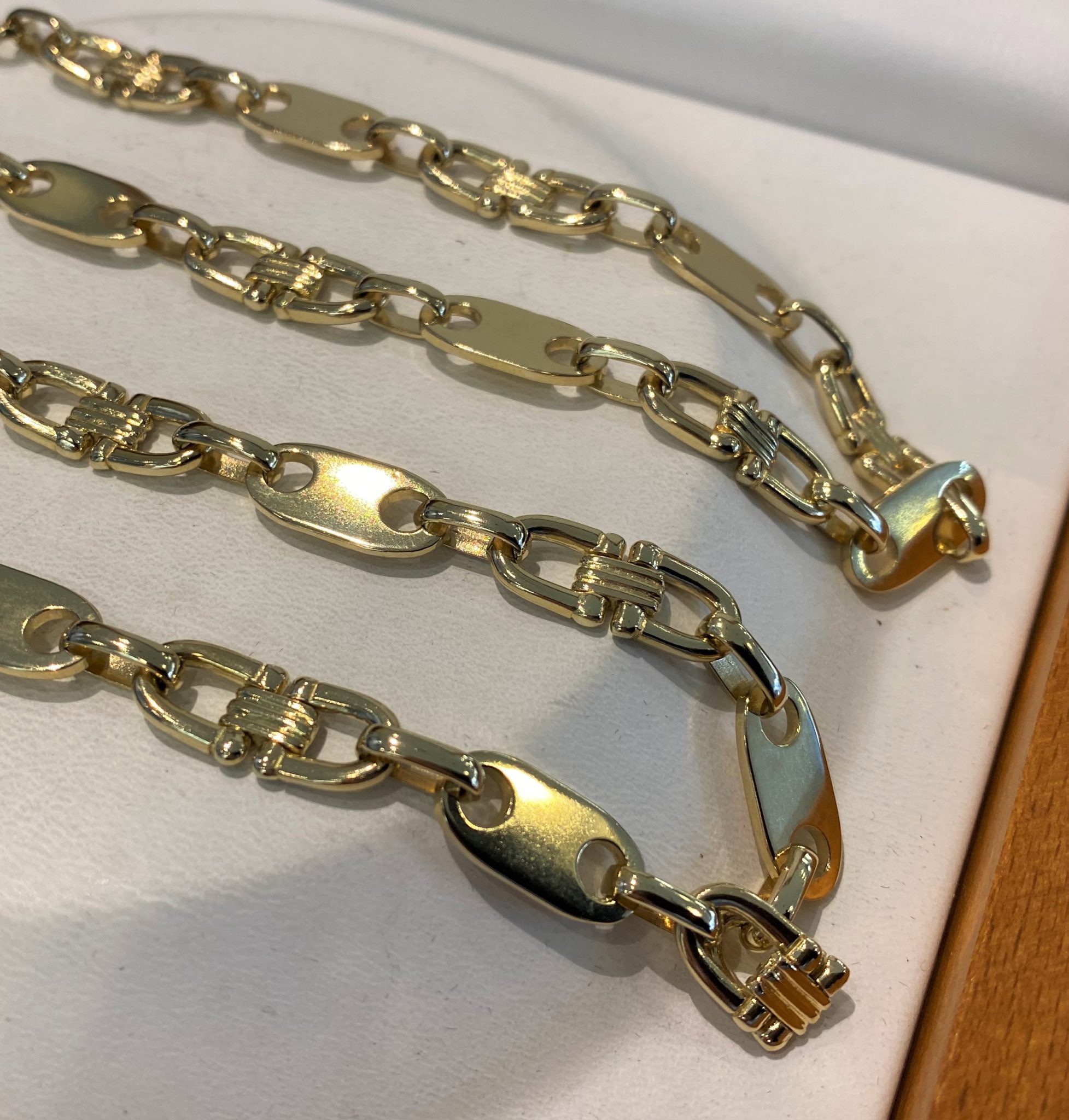 Prachtige Gouden Ketting Koffieboon / Cartier Schakel 14K || 113.7 Gram ...