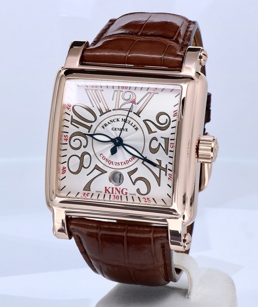 Franck Muller Conquistador King Cortez Rose Gold Arabic Dial Crocostrap ...