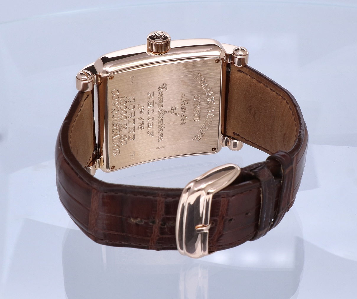 Franck Muller Conquistador King Cortez Rose Gold Arabic Dial Crocostrap ...