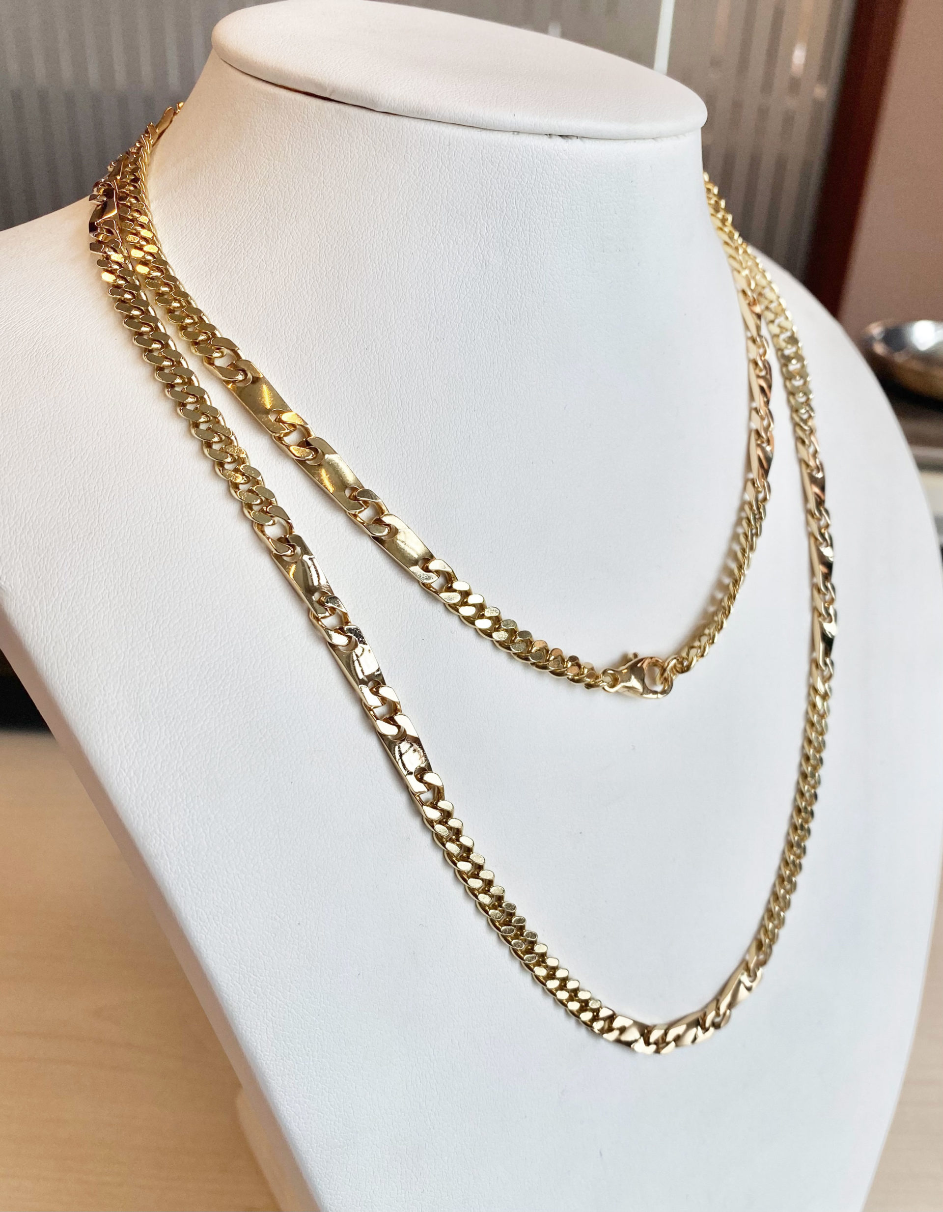18K (Lange) Gouden Ketting Gourmet Schakel // 91 cm // 80 gr - Kleen ...